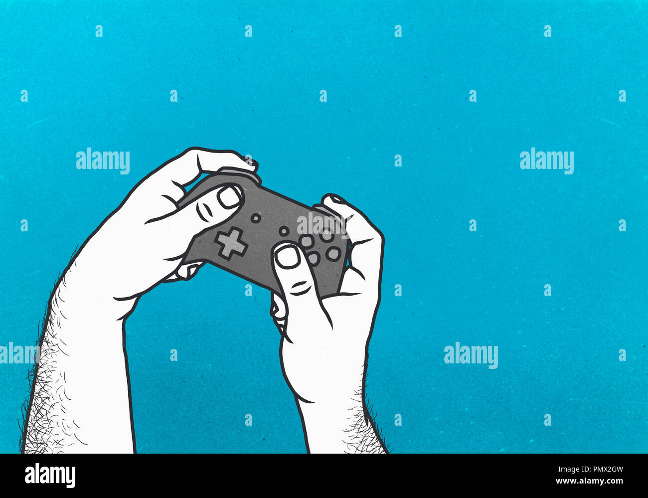 Man playing video game with video game controller Stock Photo - Alamy