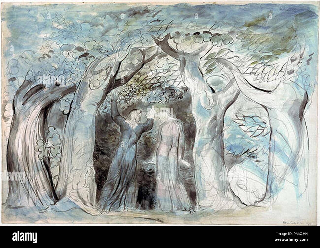 Dante and Virgil Penetrating the Forest Blake Stock Photo - Alamy