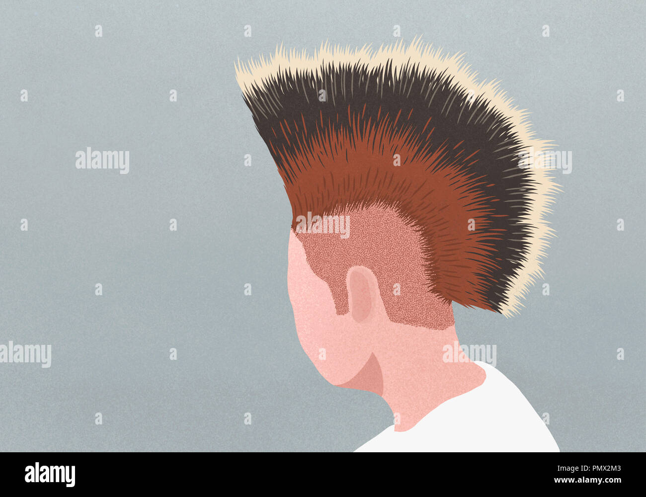 Profile man with mohawk Stock Photo - Alamy