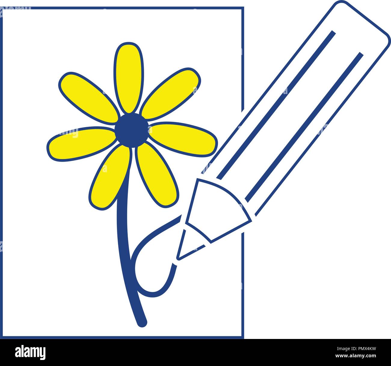 Icon of Sketch with pencil. Thin line design. Vector illustration Stock ...