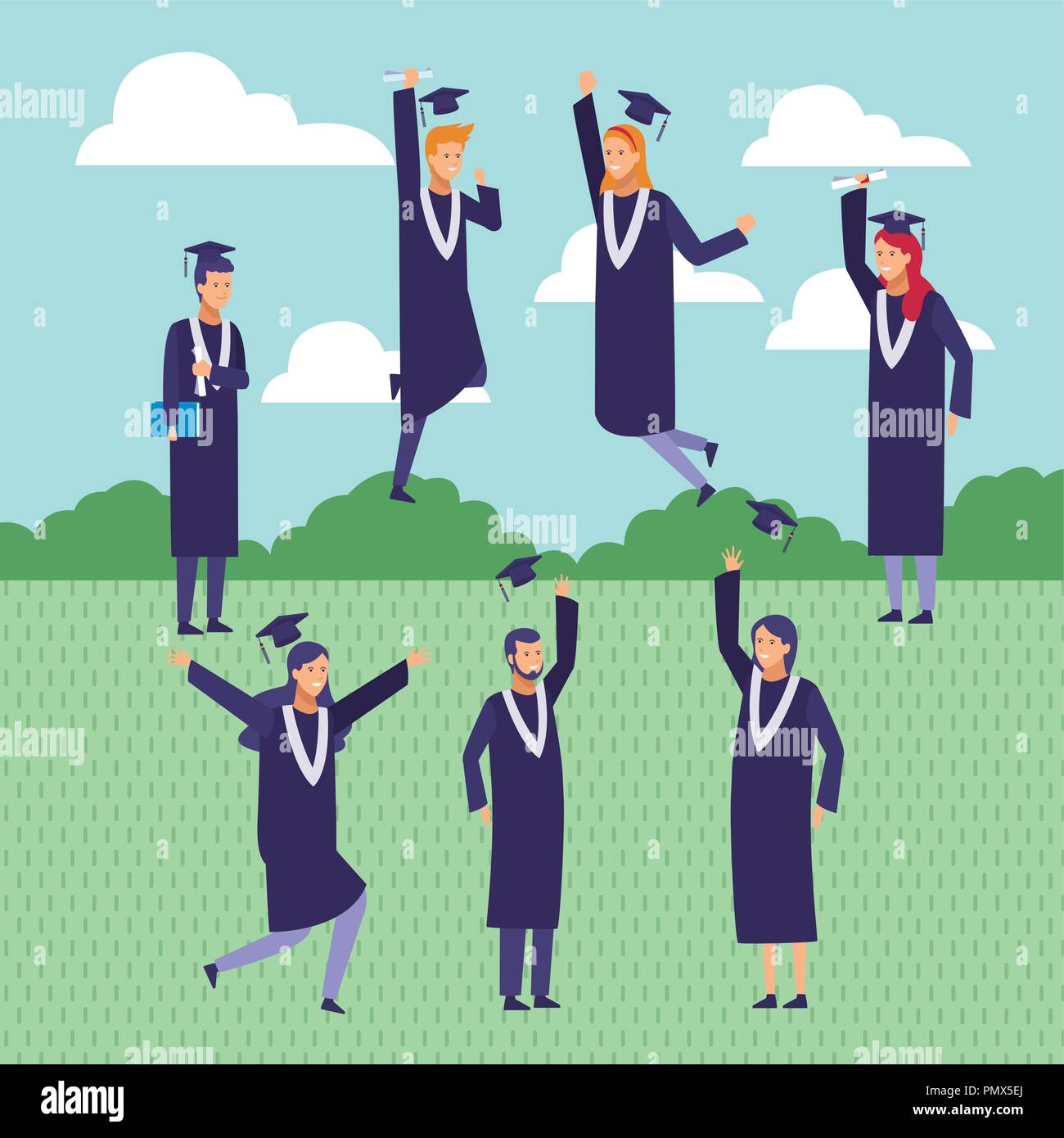 Students graduation cartoons Stock Vector Image & Art - Alamy