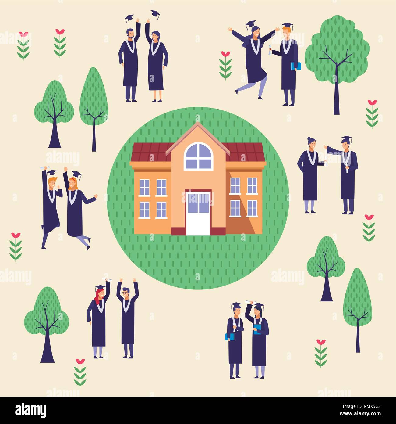 Students graduation celebration Stock Vector Image & Art - Alamy