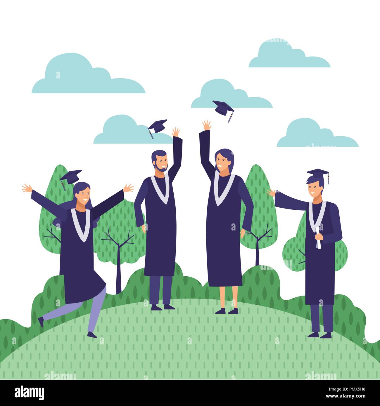 Students graduation cartoons Stock Vector Image & Art - Alamy