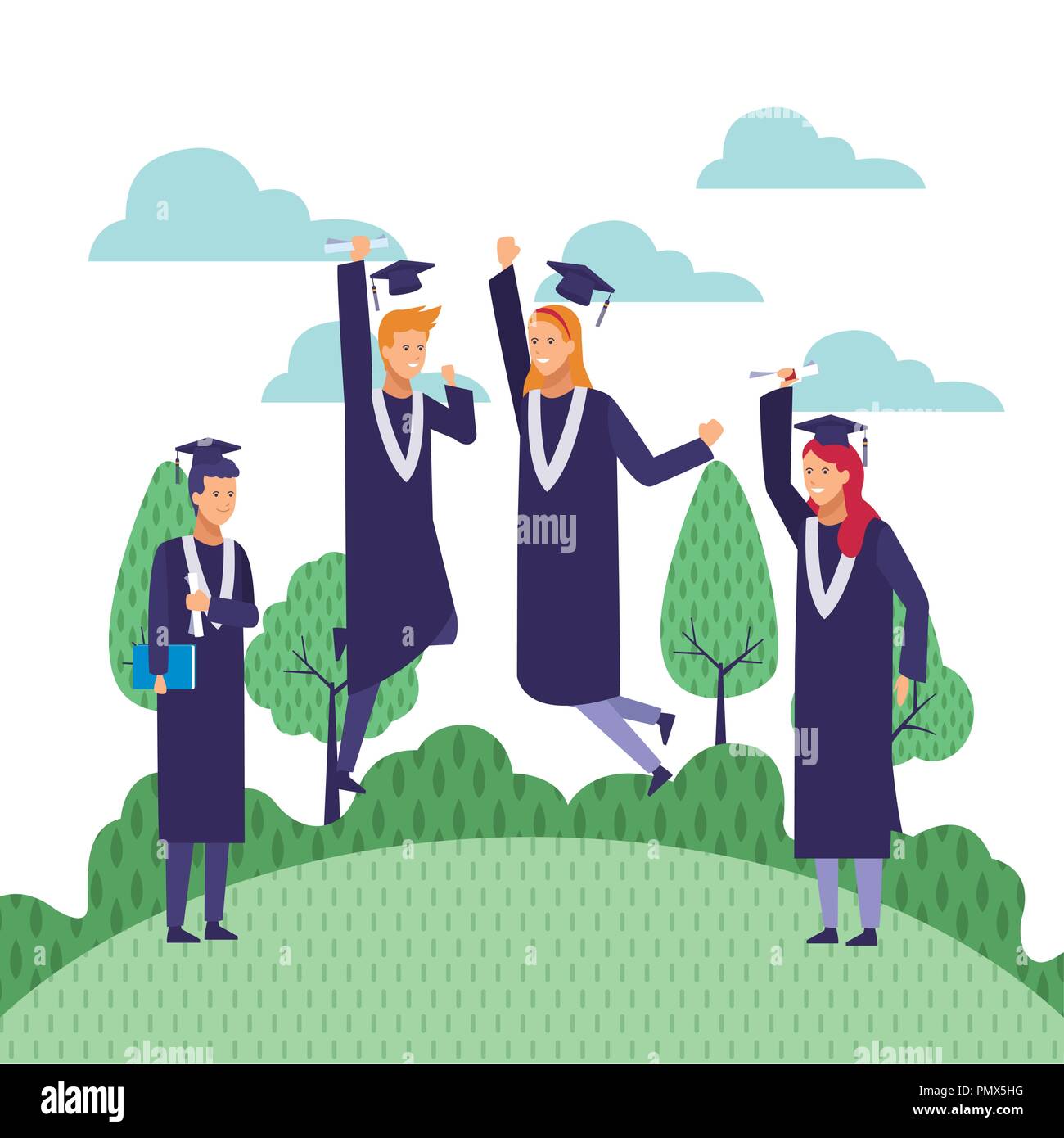 Students graduation cartoons Stock Vector Image & Art - Alamy