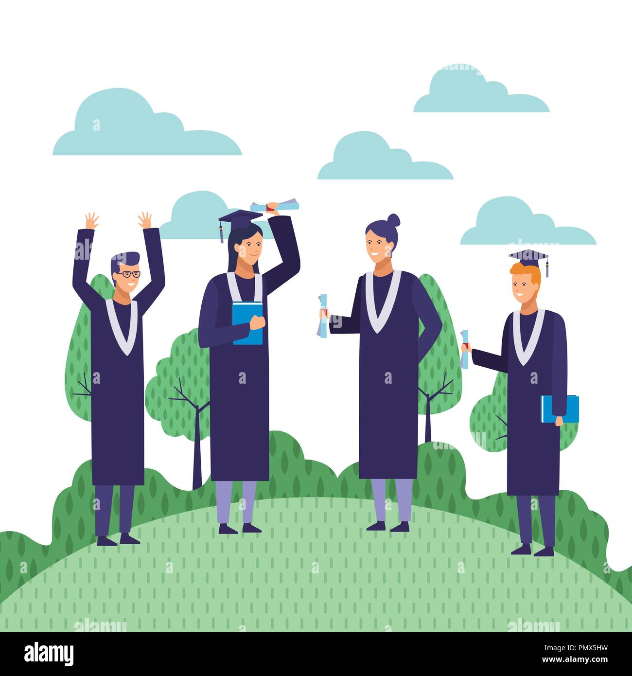 Students graduation cartoons Stock Vector Image & Art - Alamy