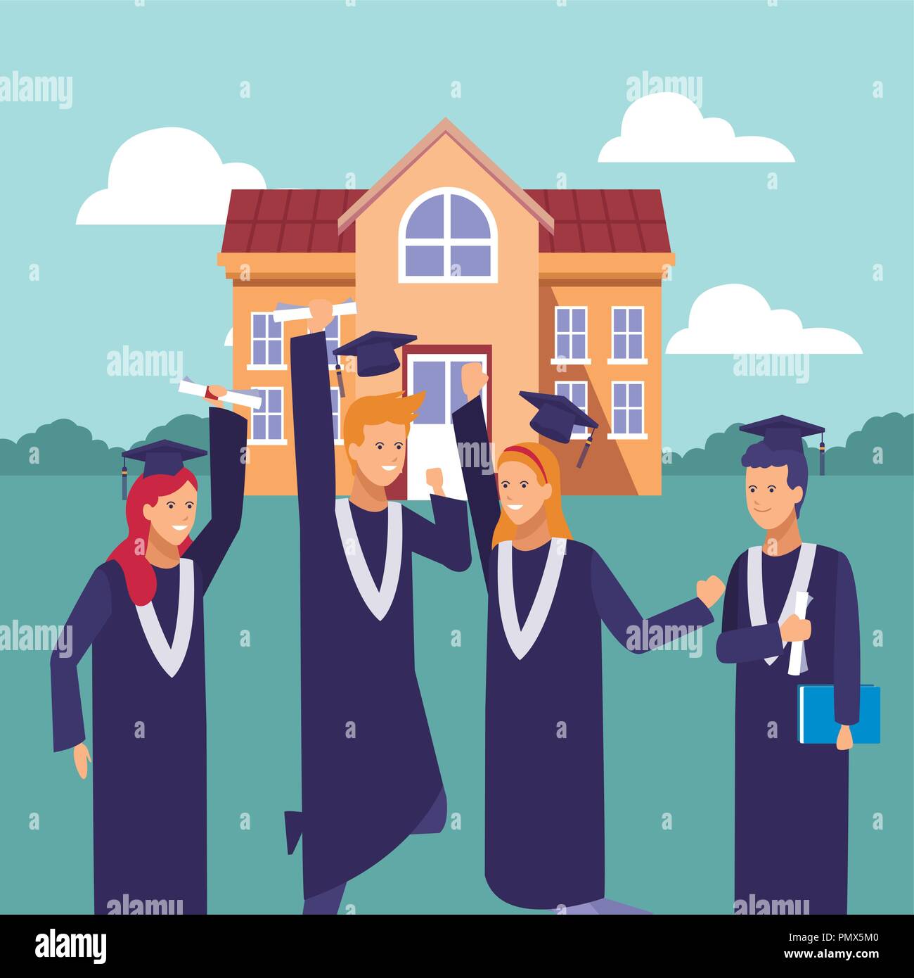 Students graduation celebration Stock Vector Image & Art - Alamy