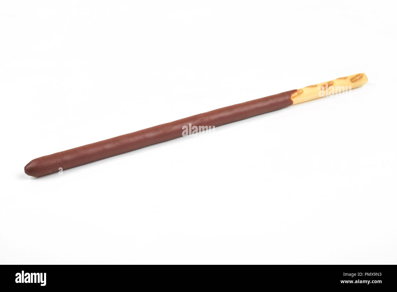 Biscuit sticks in chocolate coating on white background. Chocolate ...