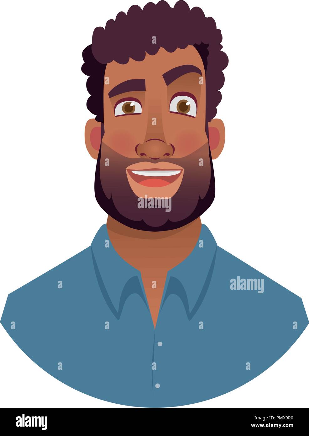 African american man. Portrait of african man vector illustrations ...