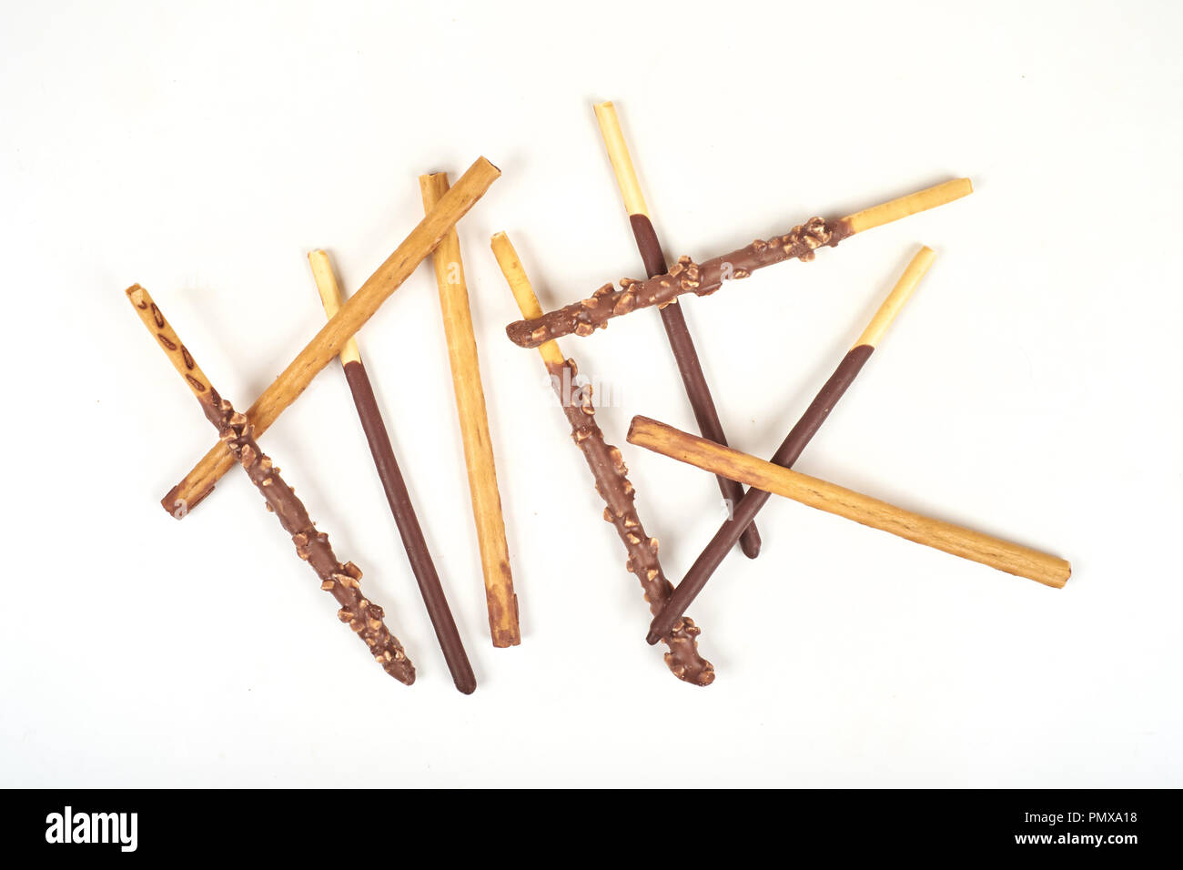 chocolate biscuit stick isolated on white background Stock Photo - Alamy