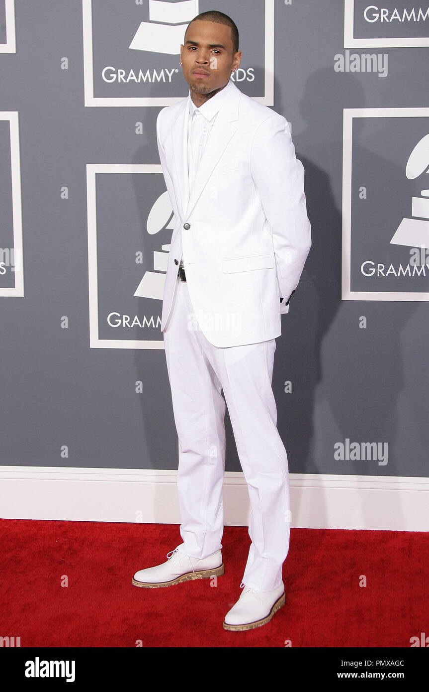 Chris Brown at the 55th Annual Grammy Awards held at the Staples Center ...
