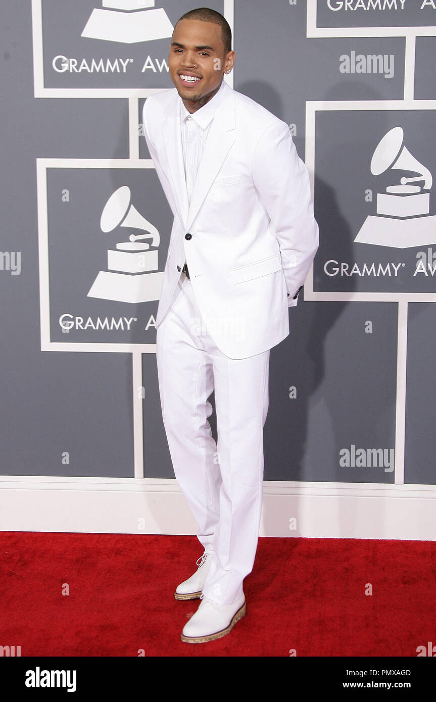 Chris Brown at the 55th Annual Grammy Awards held at the Staples Center ...