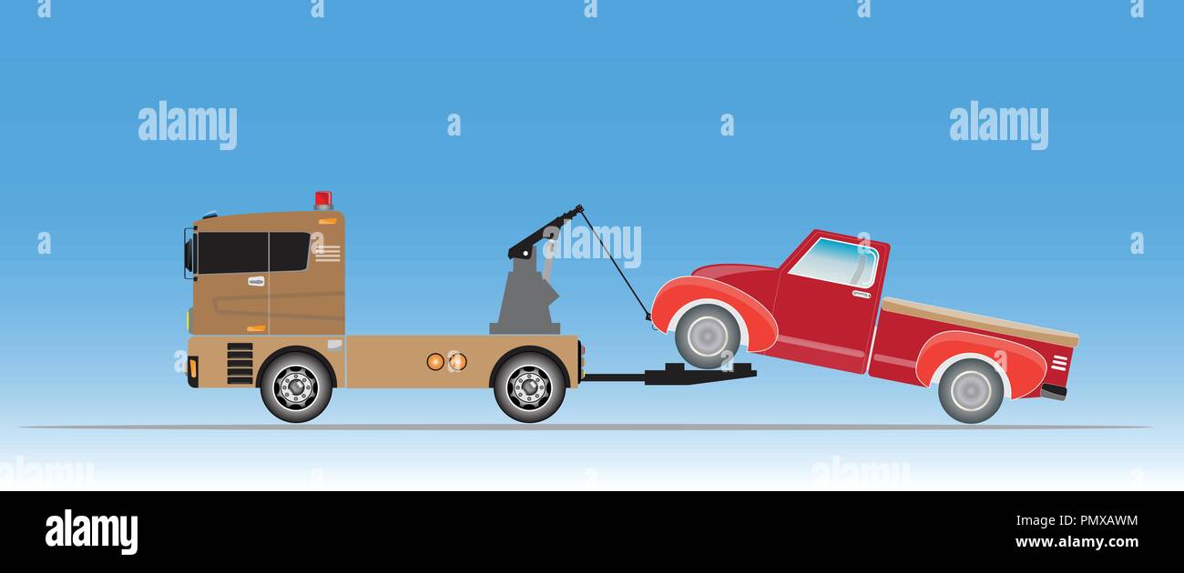 Tow truck for emergency car move vector Stock Vector Image & Art - Alamy