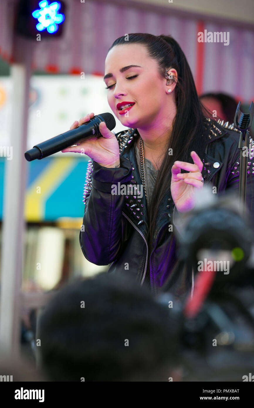 Demi Lovato performs at the Topshop Topman LA Grand Opening at The ...