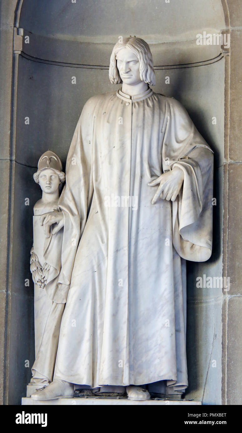 Statue of Lorenzo the Magnificent, or Lorenzo de Medici, a famous ...