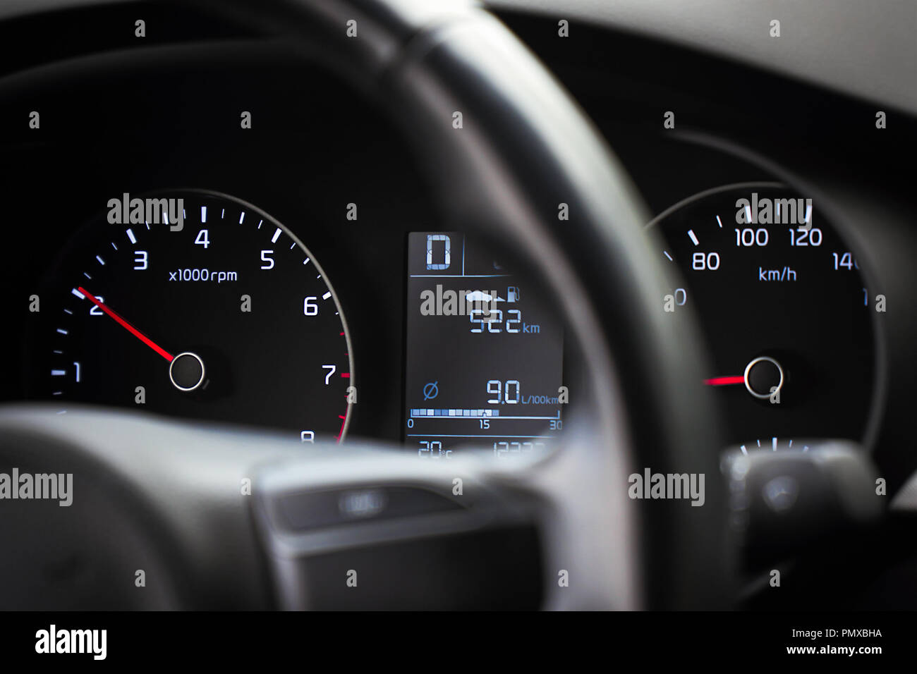 Photo speedometer in the car on the dashboard. Car dashboard Stock ...