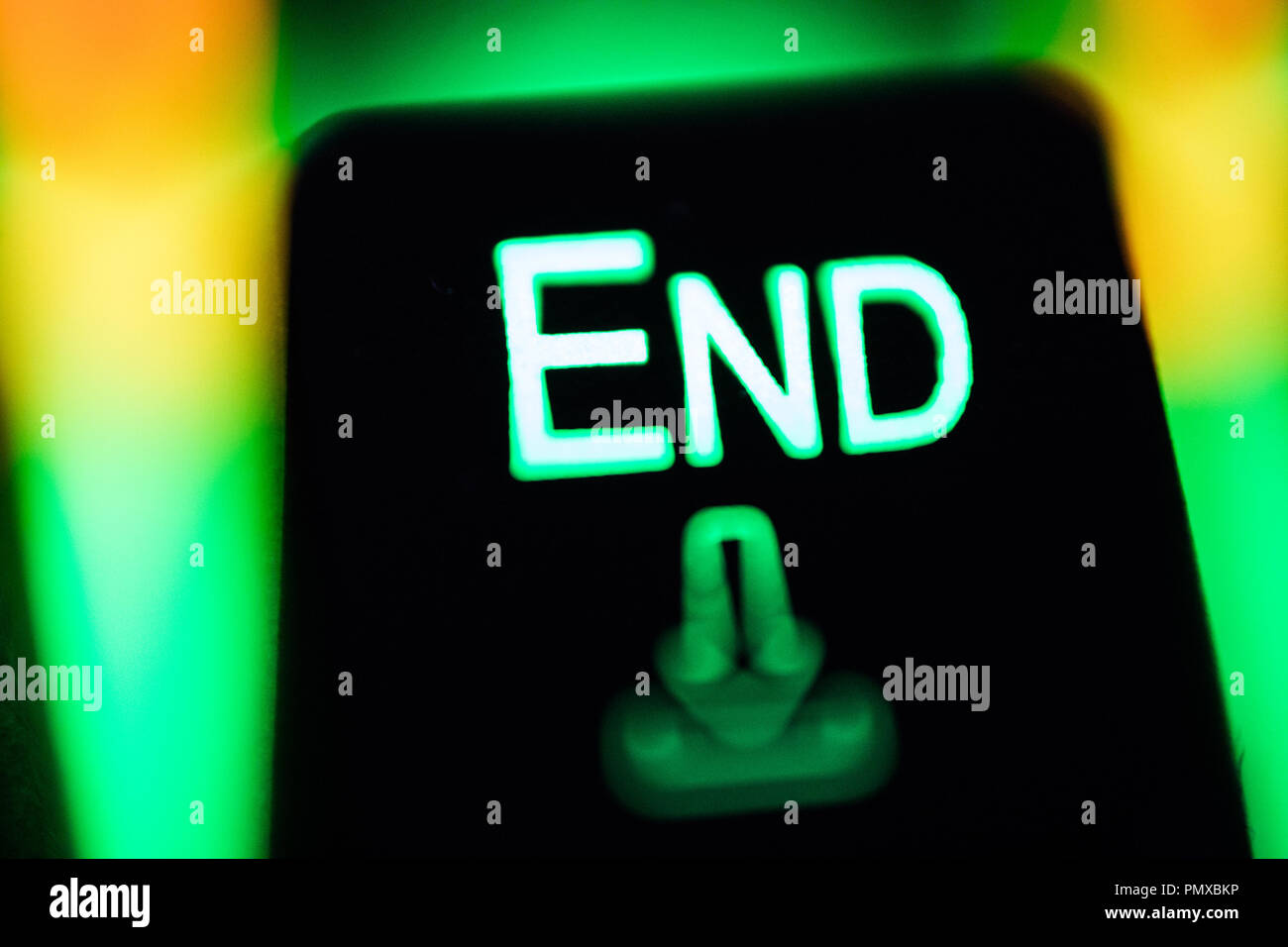 black key computer with end symbol, in modern keyboard Stock Photo - Alamy