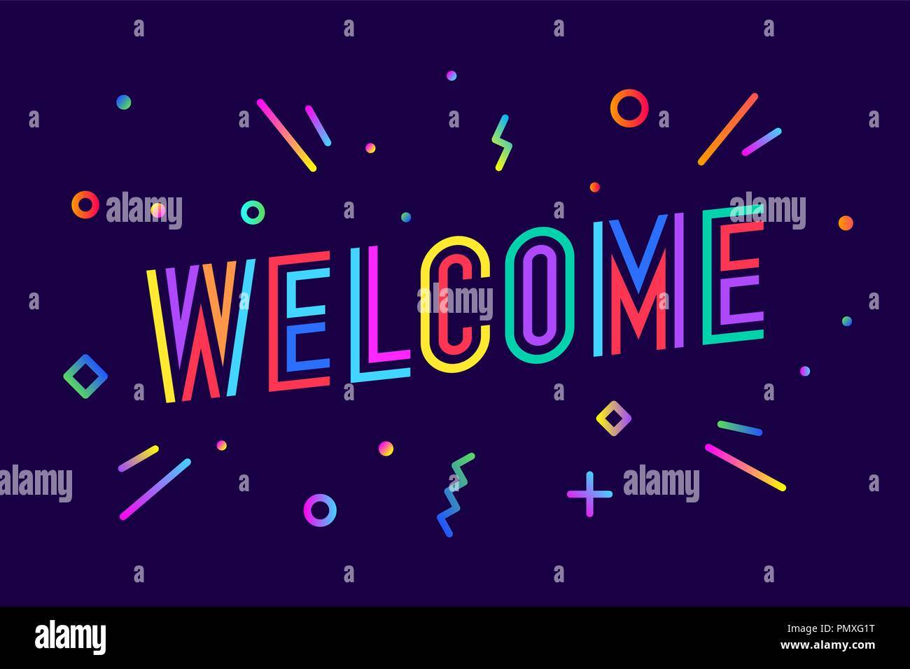 Welcome. Greeting card, banner, poster and sticker concept Stock Vector ...