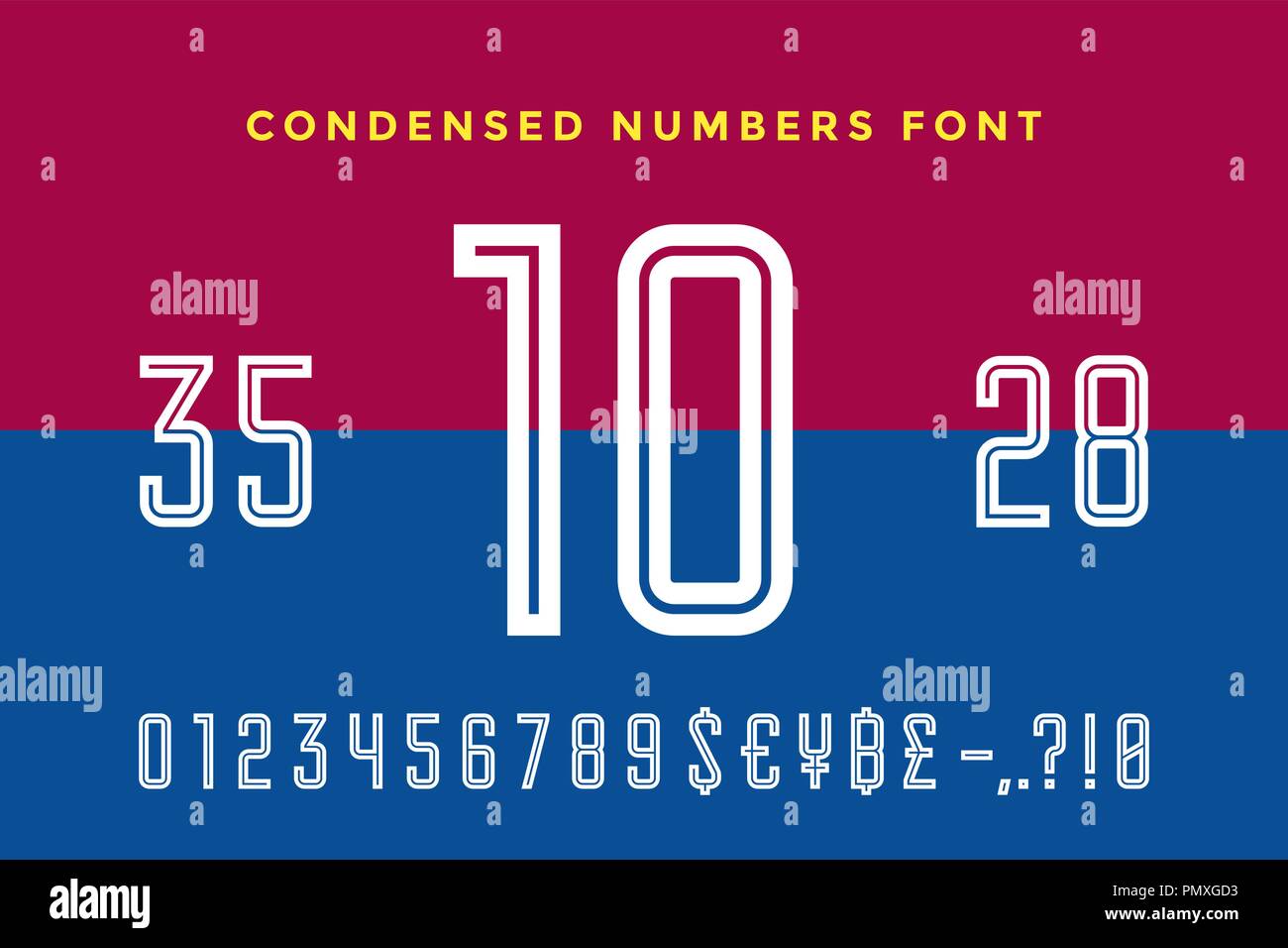 Numeric and symbol font. Sport font with Numeric, Numbers Stock Vector ...