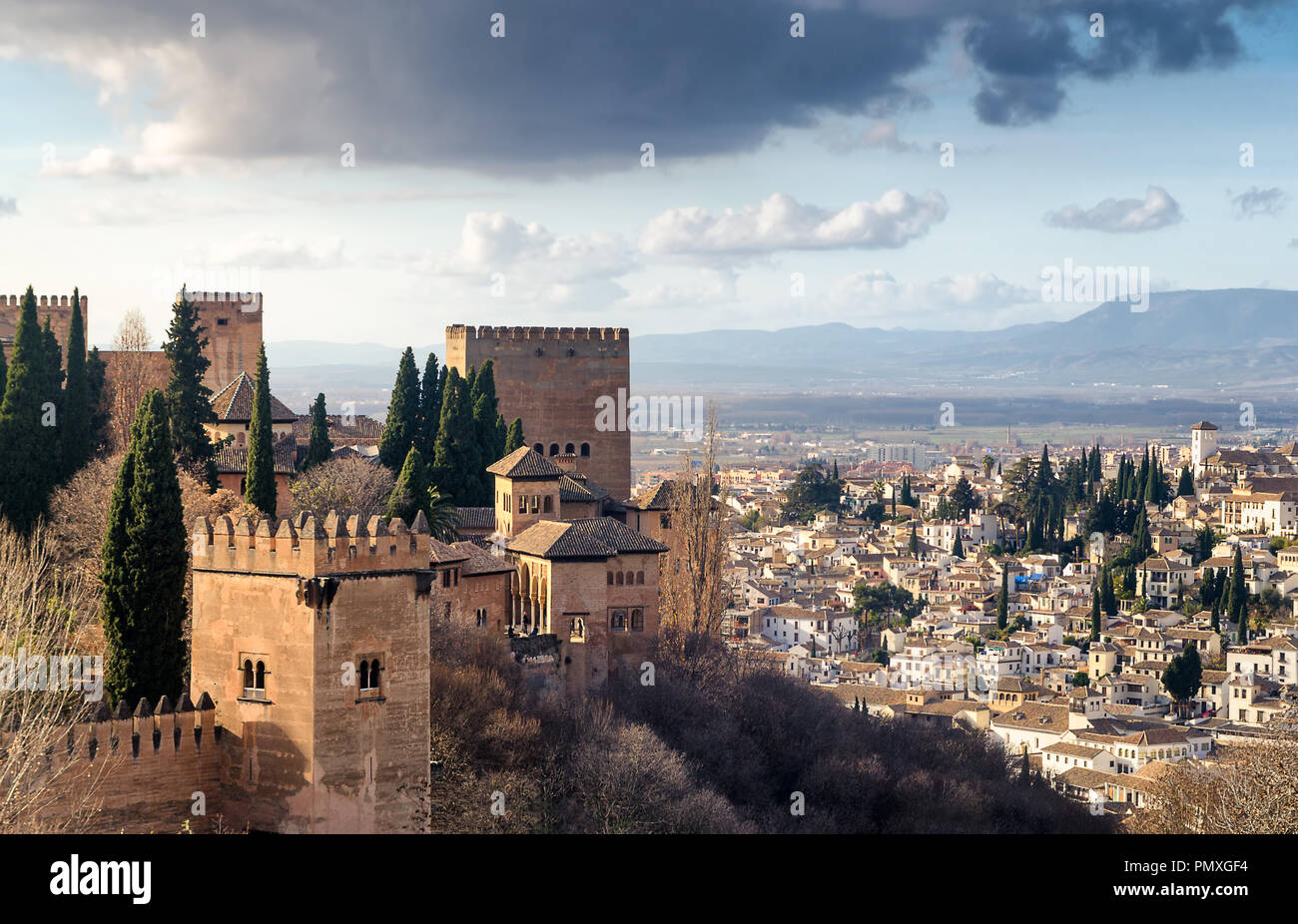 Landscape of Granada and the Alhambra Stock Photo - Alamy