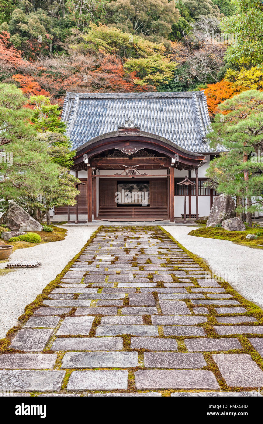 Nanzen-ji zen temple, Kyoto, Japan. The path to the main gate of the ...