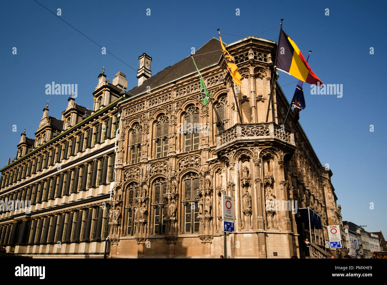 Belgium, Ghent (Gent), Town Hall (Stadhuis), Late Gothic style (early ...