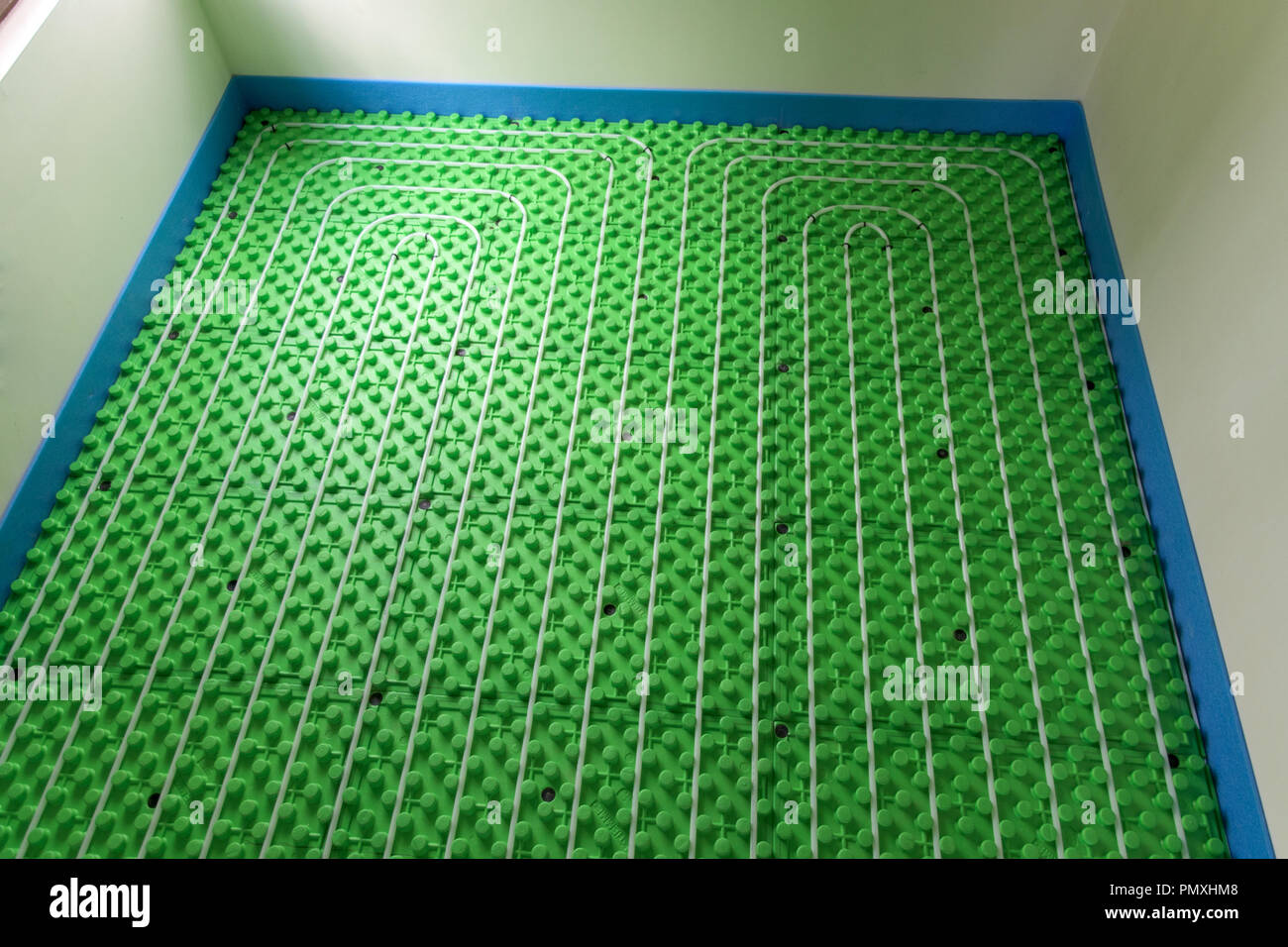 Part of floor heating installation - hydronic system Stock Photo - Alamy