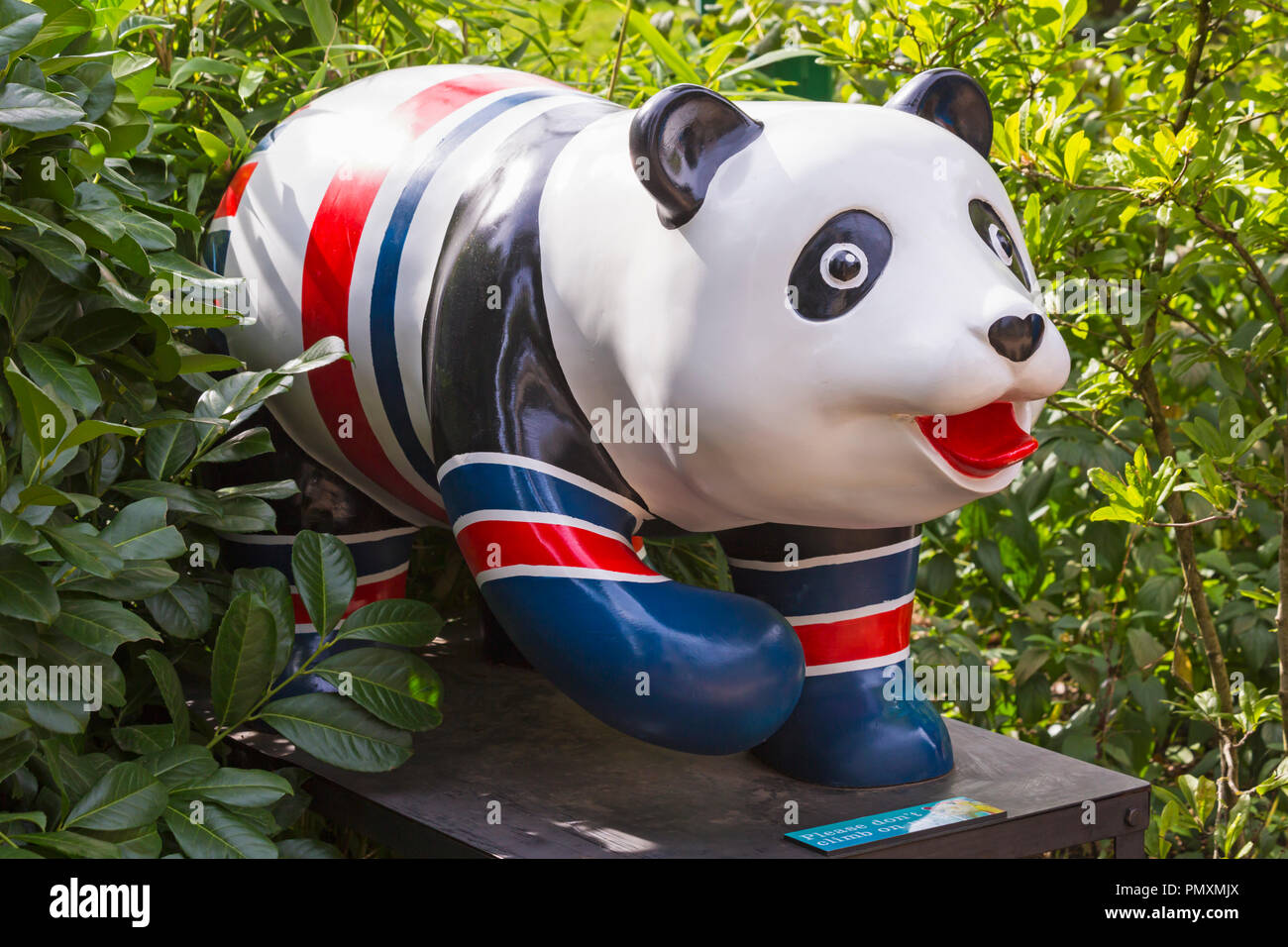 Pop-up panda - cute panda statue sculpture, forming part of an art ...
