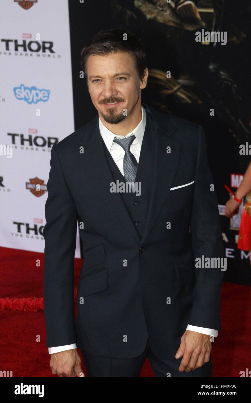 Jeremy Renner at the U.S Premiere of Marvel's "Thor: The Dark World ...