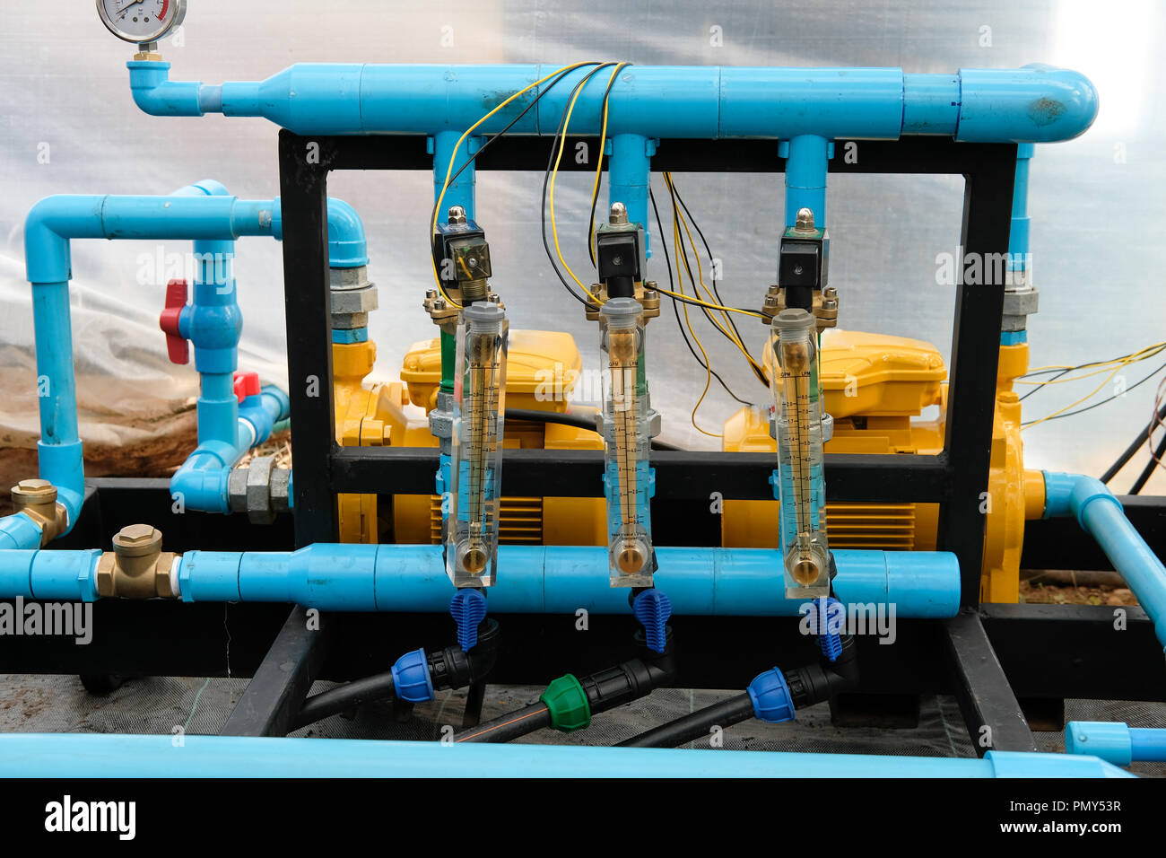 smart agriculture with internet of things, iot. rotameter measure ...