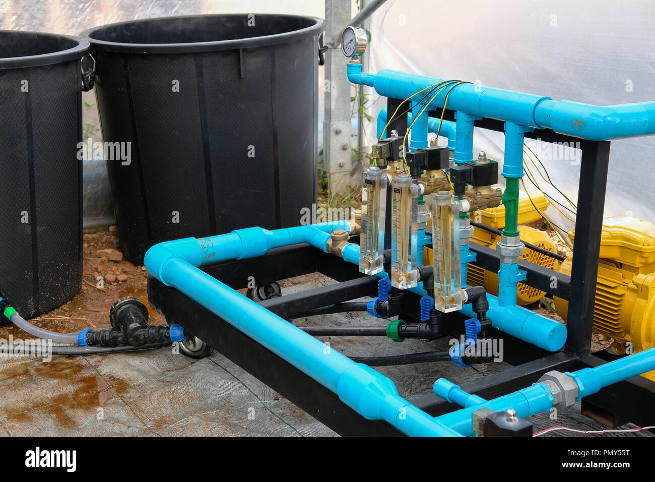 smart agriculture with internet of things, iot. rotameter measure ...