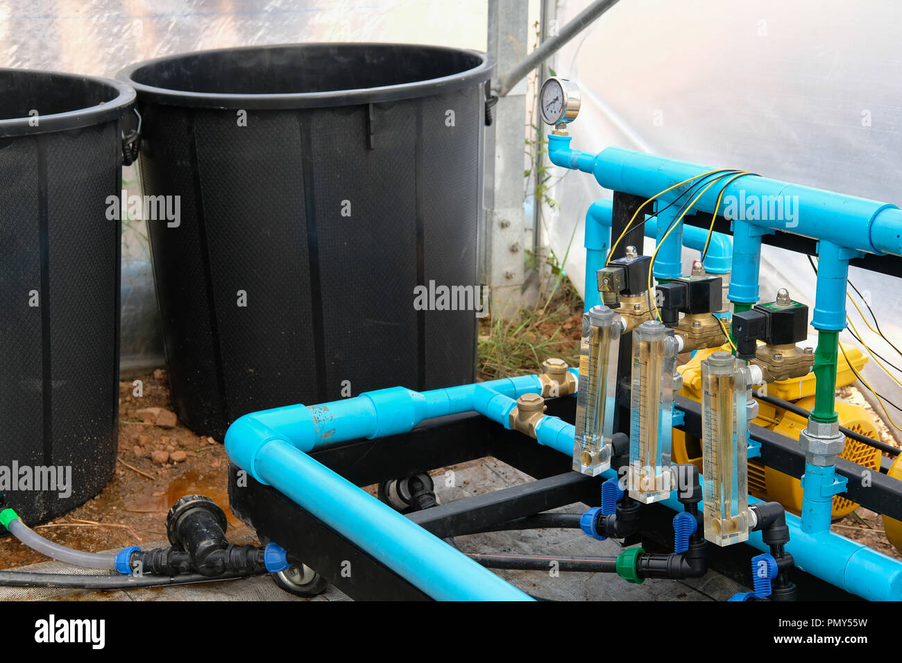 smart agriculture with internet of things, iot. rotameter measure ...