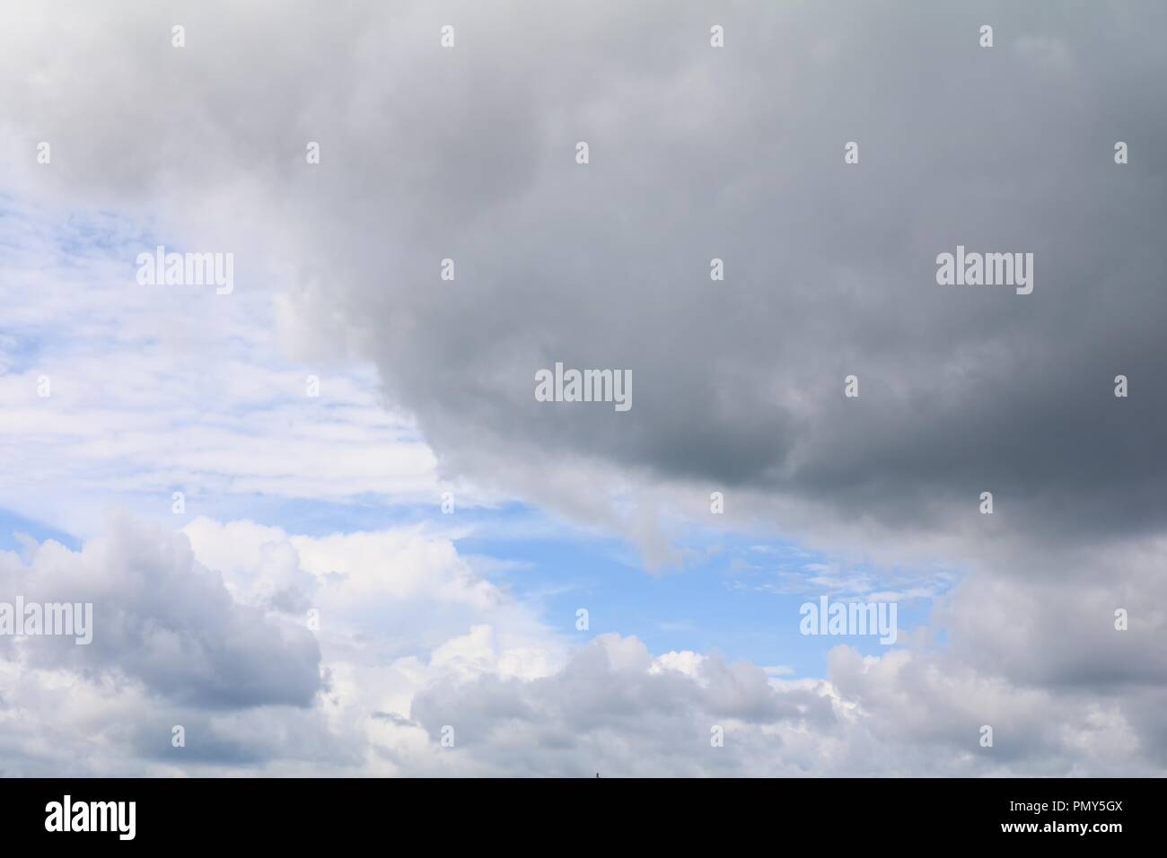 blue sky with big cloud and raincloud, art of nature beautiful and copy ...