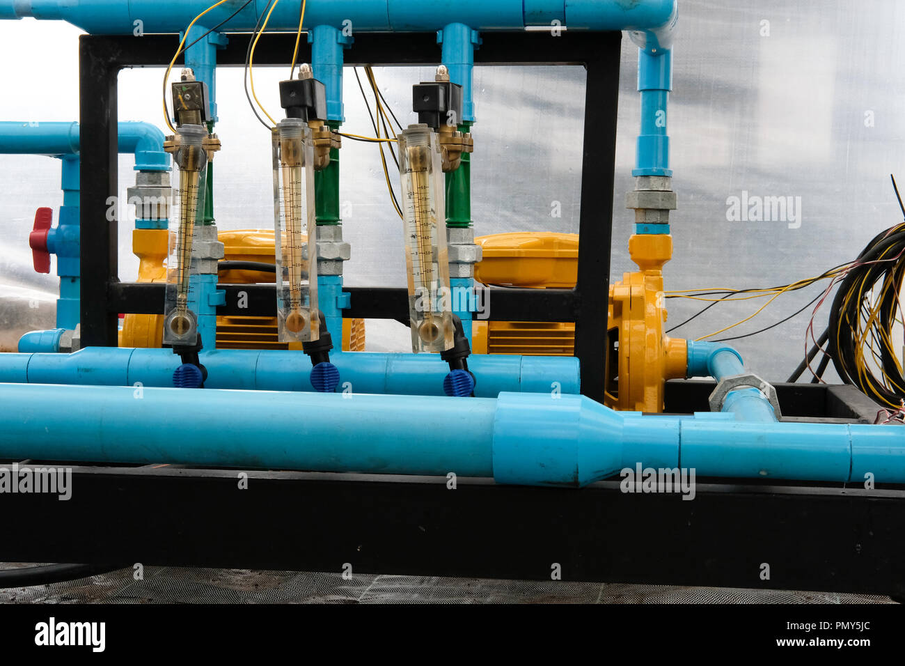 smart agriculture with internet of things, iot. rotameter measure ...