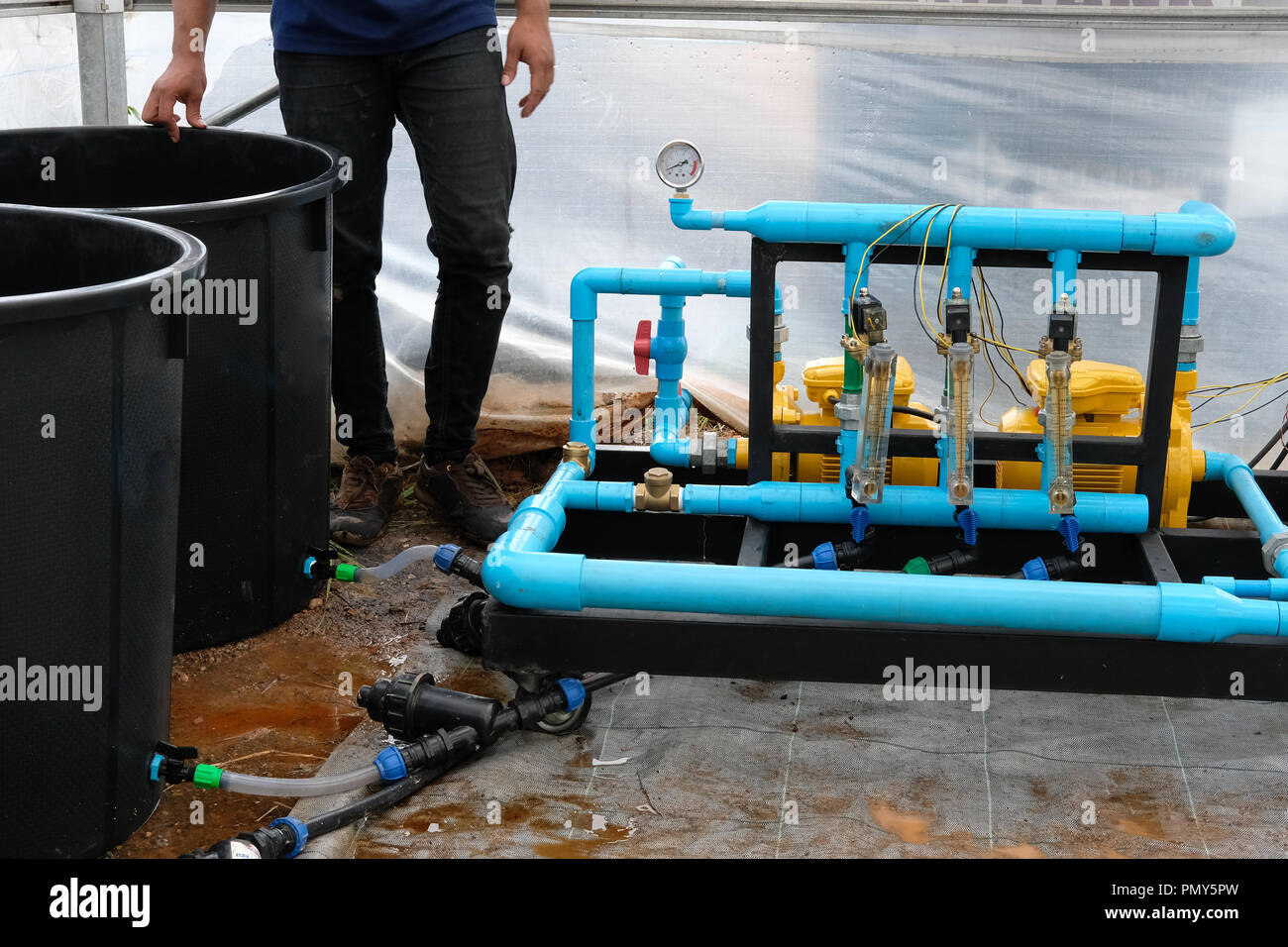 smart agriculture with internet of things, iot. rotameter measure ...