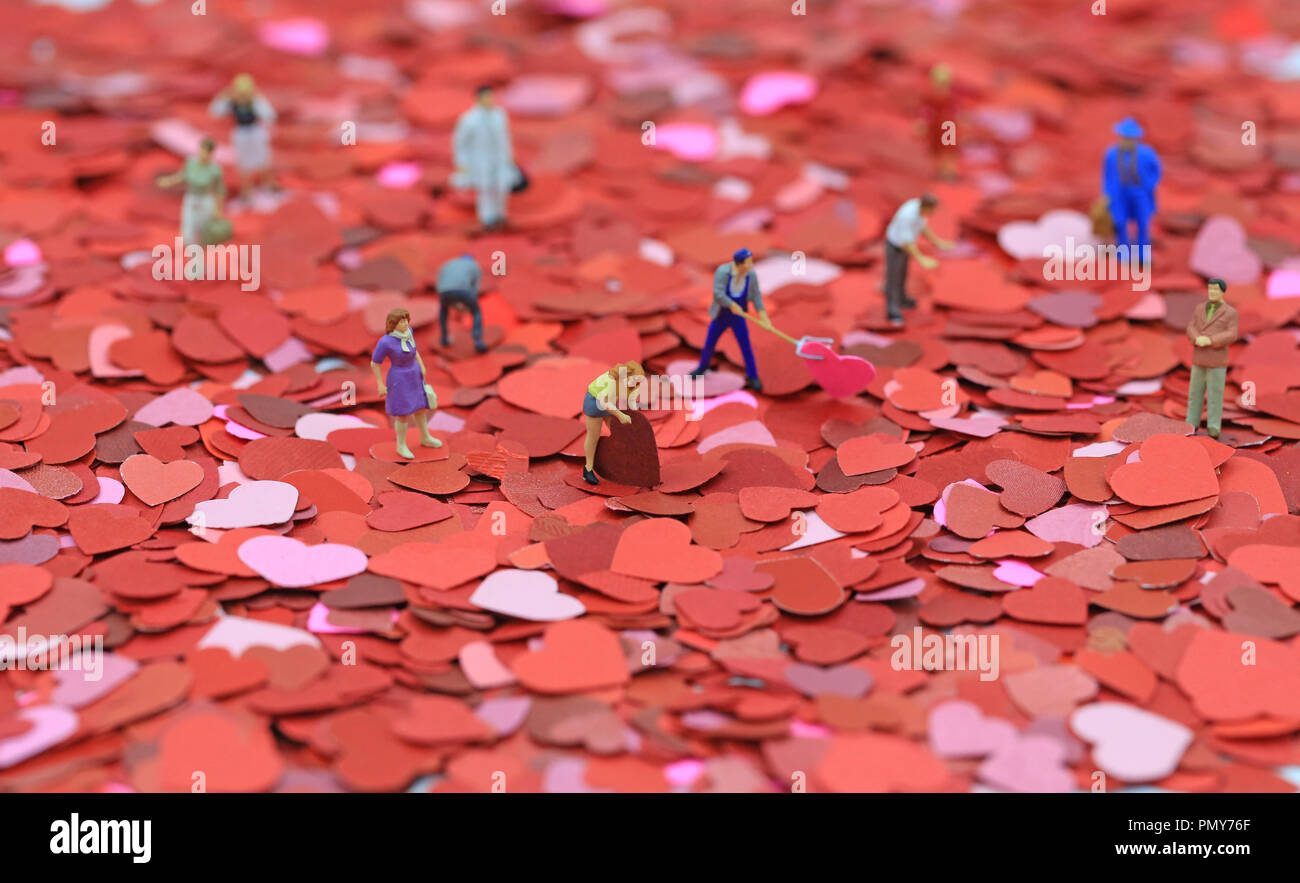 valentine heart tiny scenes Stock Photo - Alamy