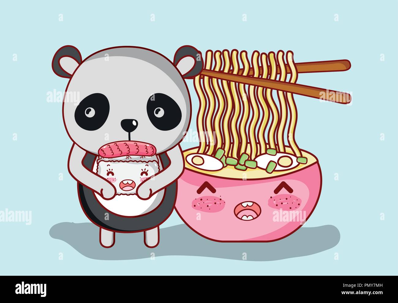 Sushi and panda kawaii Stock Vector Image & Art - Alamy