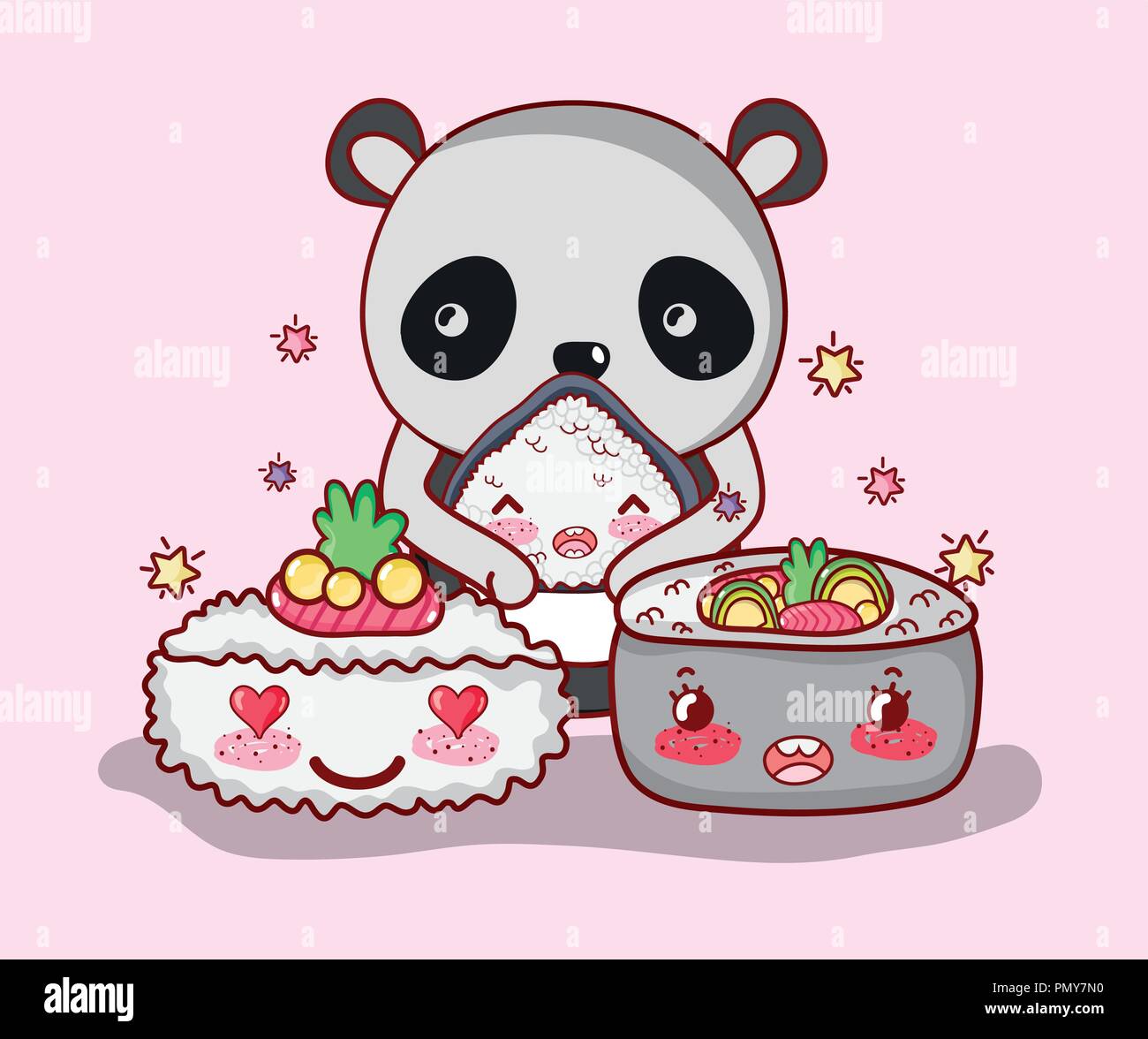 Sushi and panda kawaii Stock Vector Image & Art - Alamy