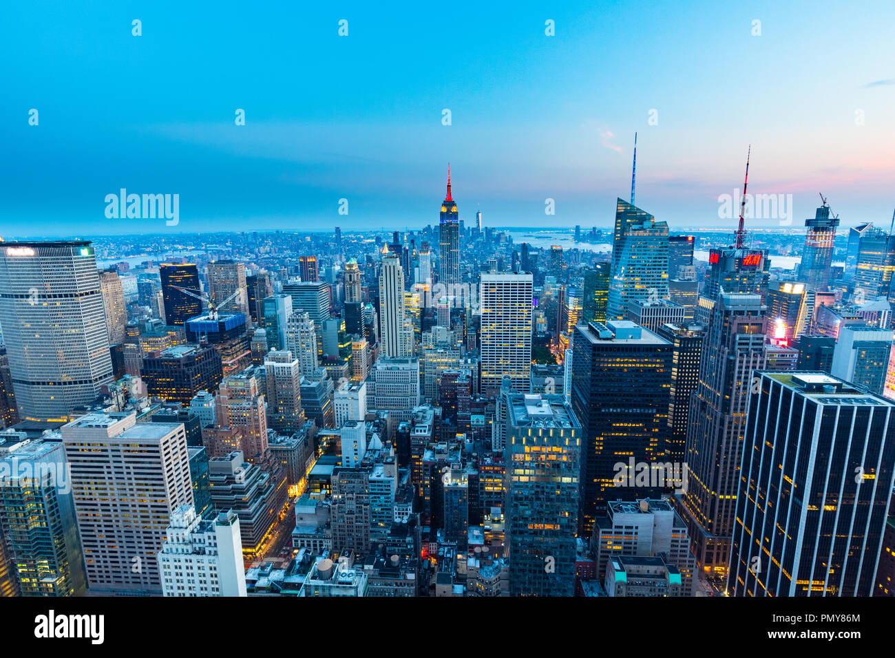 Manhattan view from Top of the Rock - Rockefeller Center - New York ...