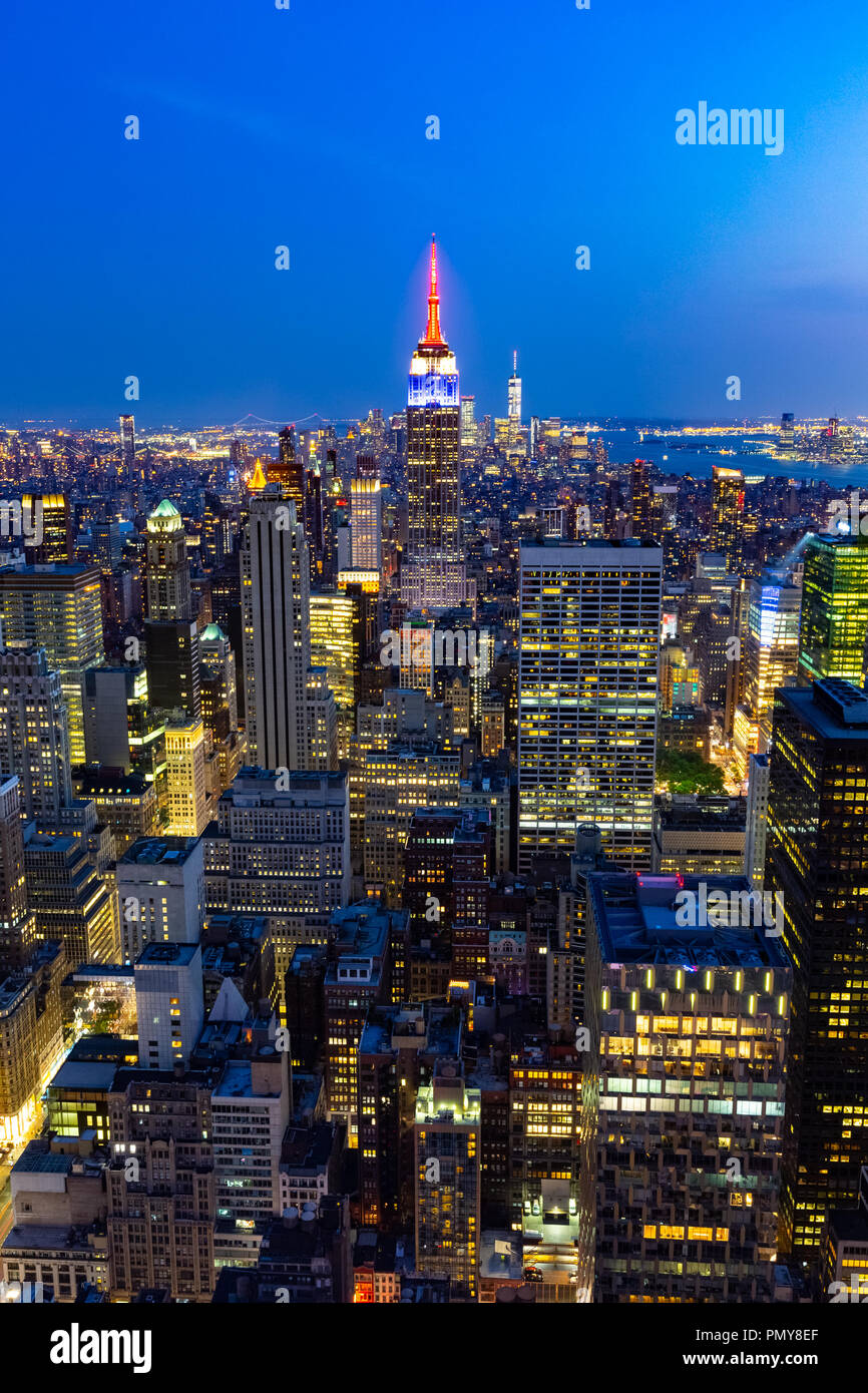 Manhattan view from Top of the Rock - Rockefeller Center - New York ...