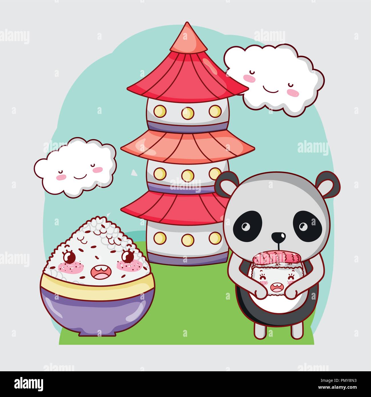 Sushi and panda kawaii Stock Vector Image & Art - Alamy