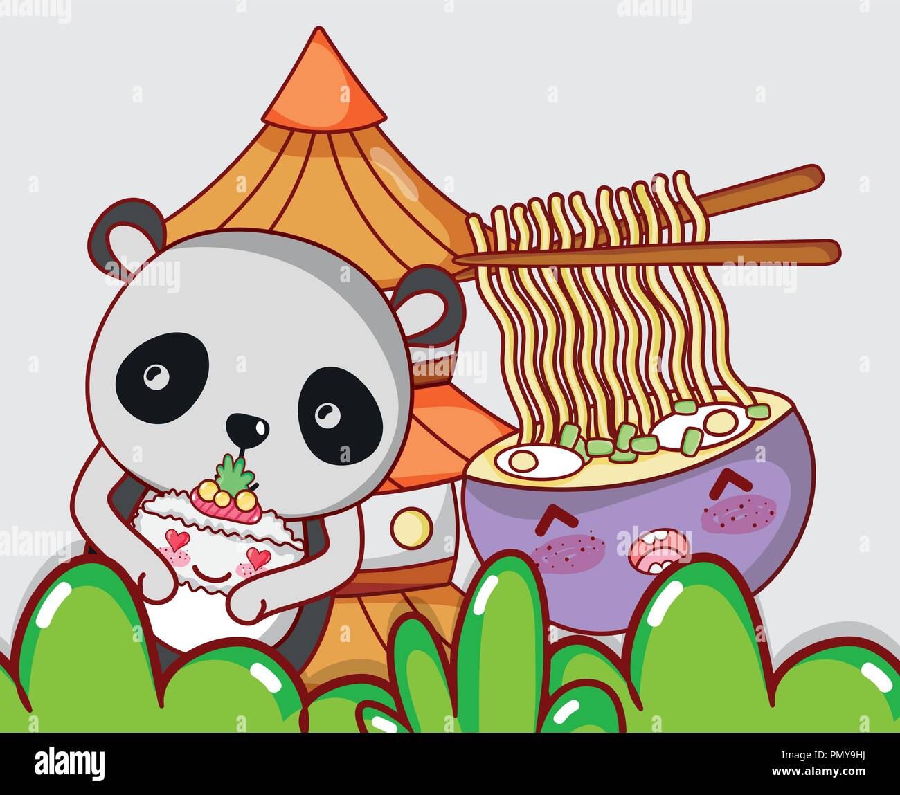 Panda bowl Stock Vector Images - Alamy