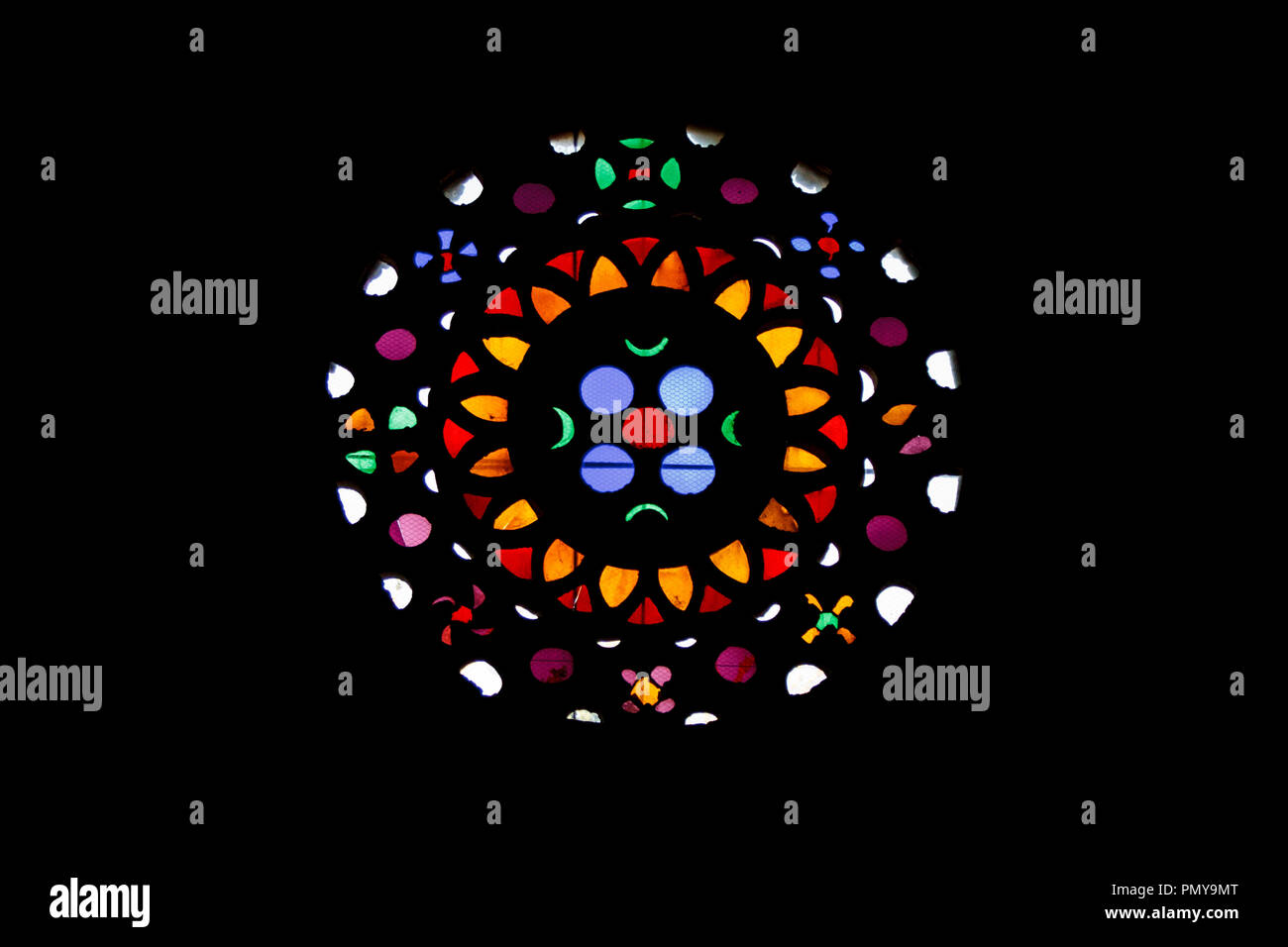 colorfull rose window detail Stock Photo - Alamy