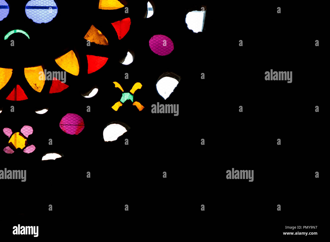 colorfull rose window detail Stock Photo - Alamy