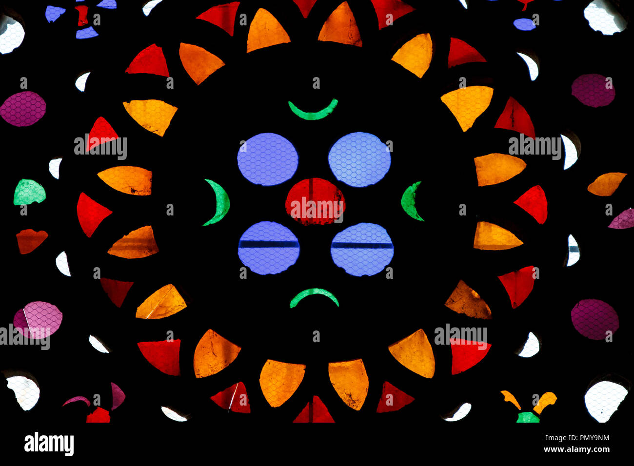 colorfull rose window detail Stock Photo - Alamy