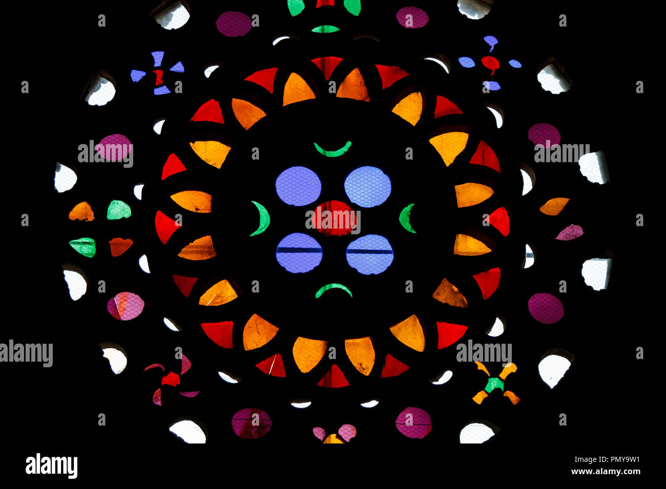 colorfull rose window detail Stock Photo - Alamy