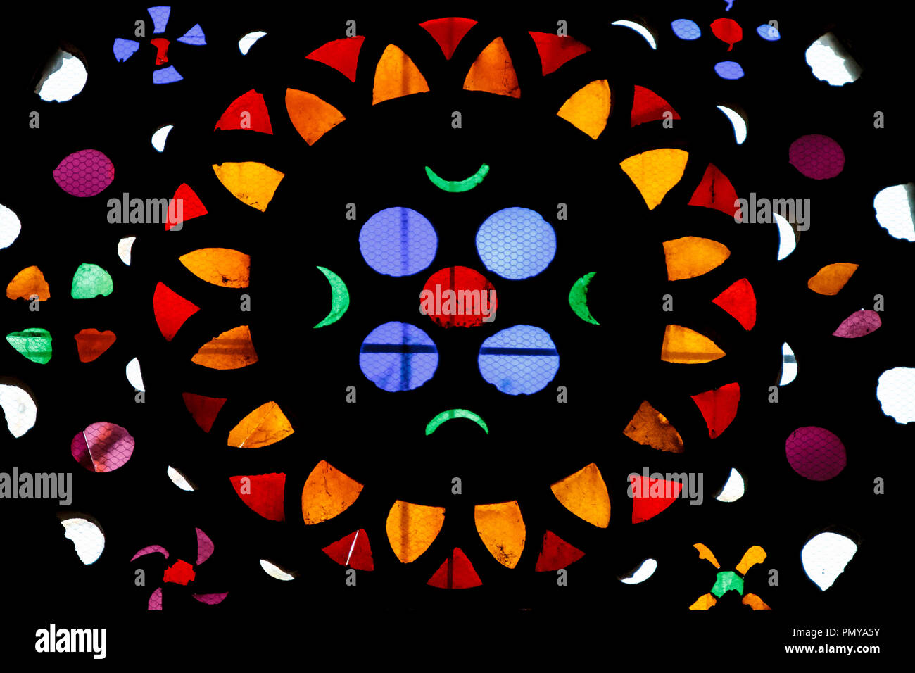 colorfull rose window detail Stock Photo - Alamy