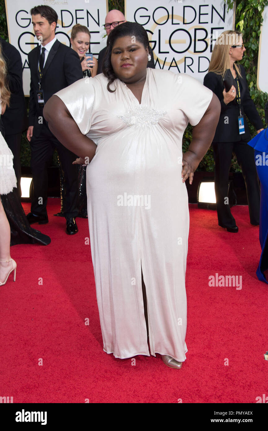 Actress Gabourey Sidibe attends the 71st Annual Golden Globes Awards at ...
