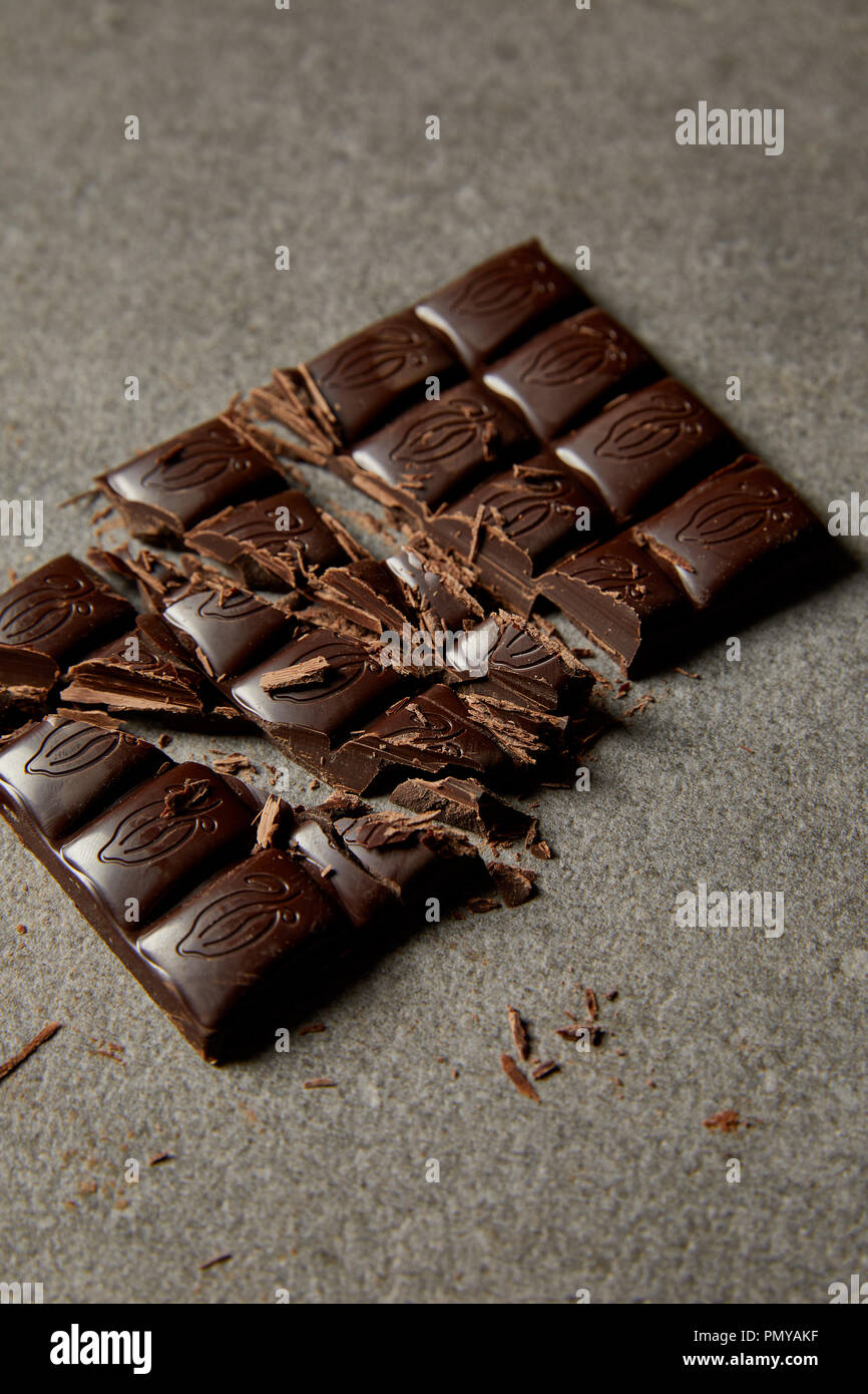Chocolate bar on grey hi-res stock photography and images - Alamy
