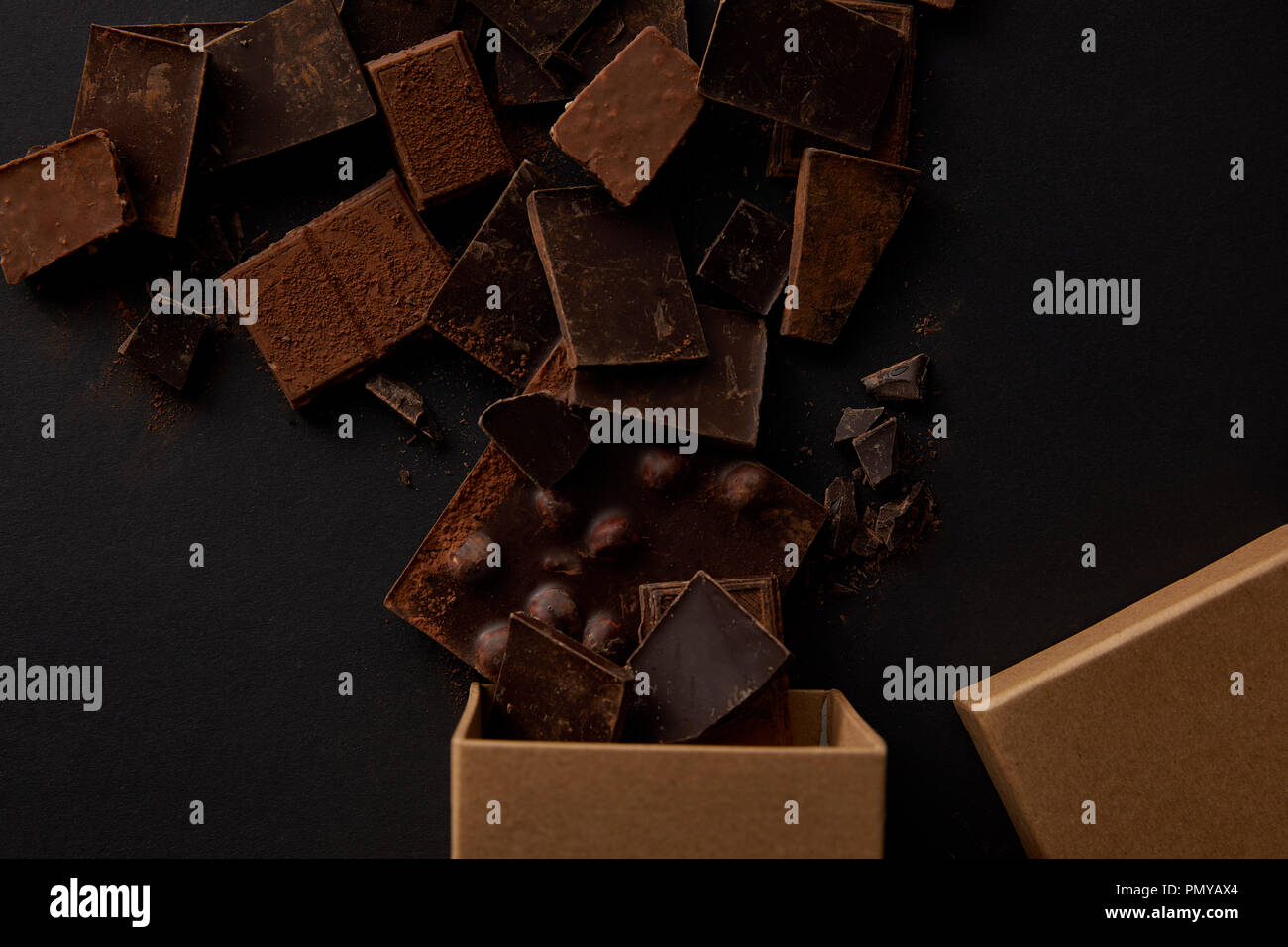 Box chocolate top view black hi-res stock photography and images - Alamy