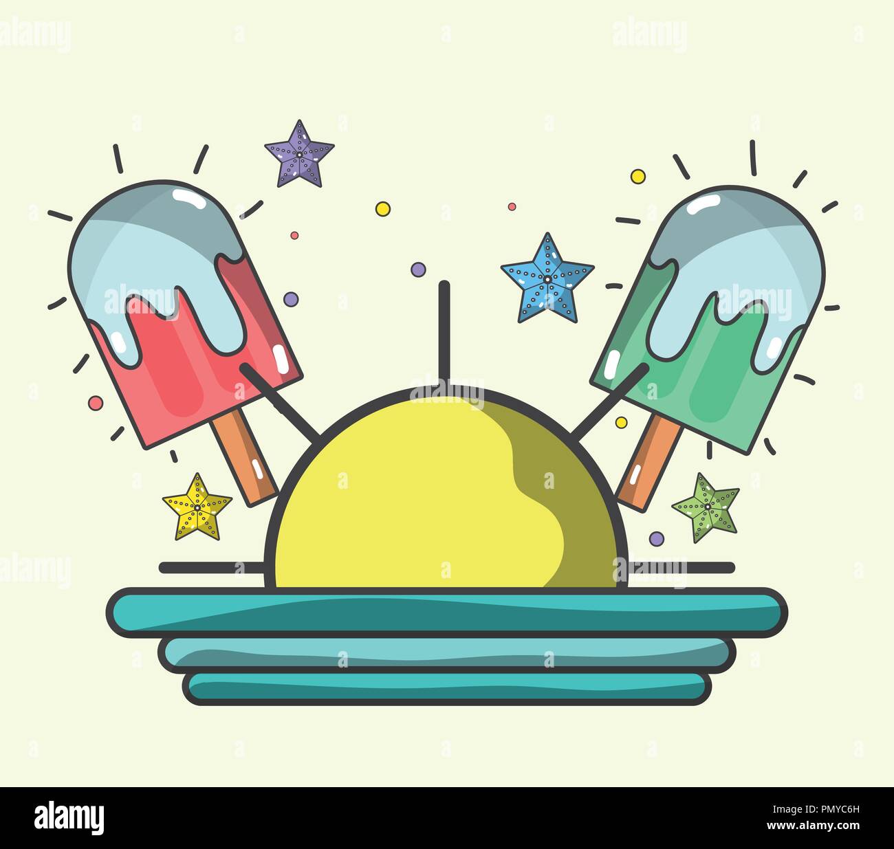 Summer and popsicles Stock Vector Image & Art - Alamy